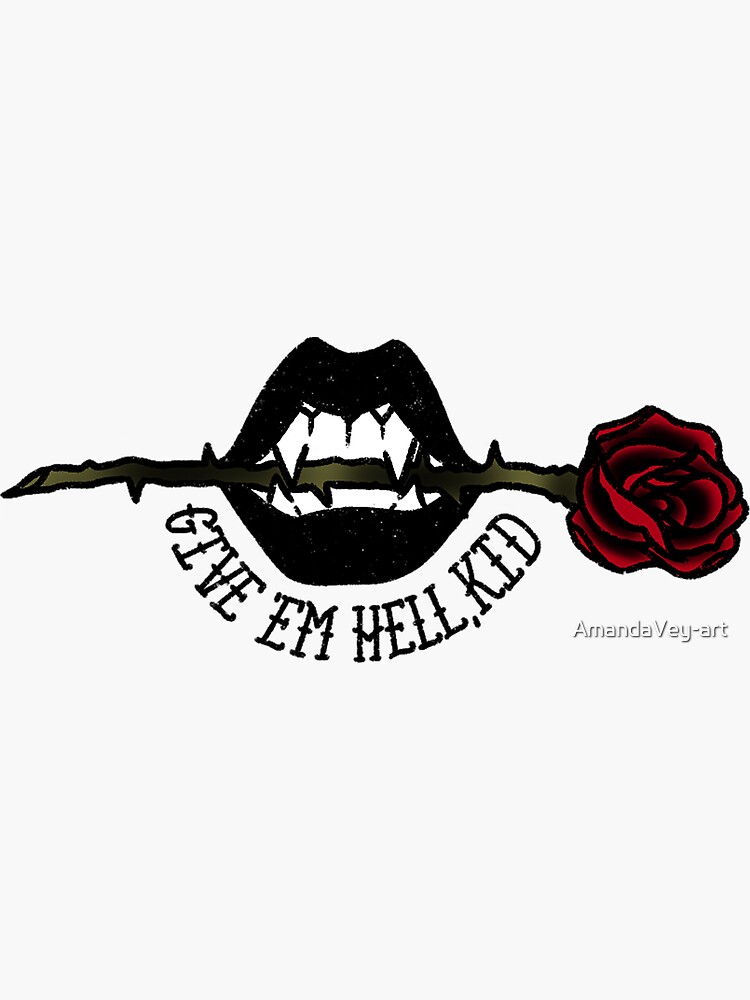 "Give 'em Hell" Sticker for Sale by AmandaVey-art | Redbubble