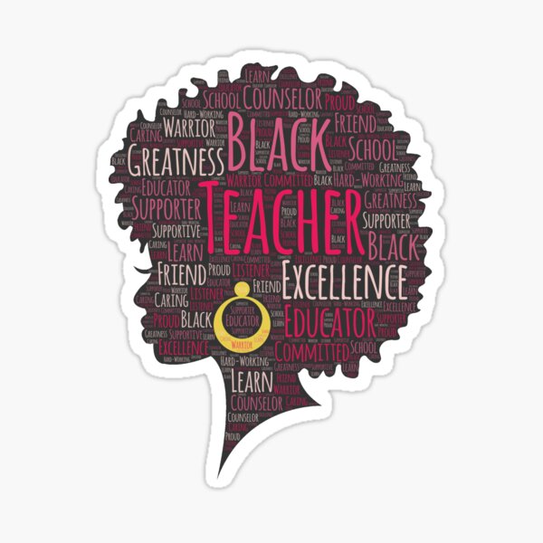 "African American Teacher Artistic Afro" Sticker for Sale by ...