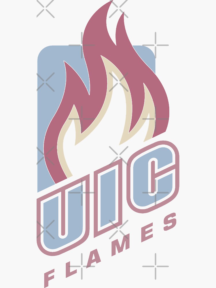 "UIC FLAMES (MAUVE)" Sticker for Sale by christikdesigns | Redbubble
