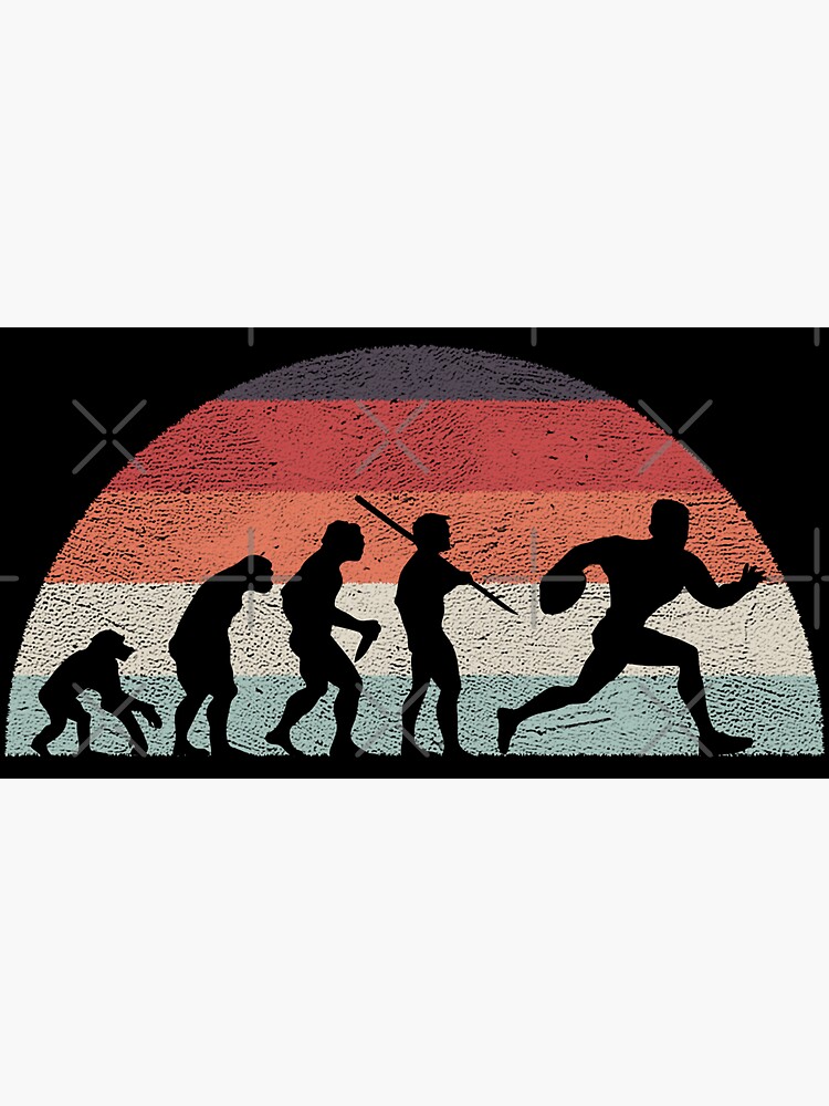 "Evolution Of Rugby Retro" Sticker for Sale by d247 | Redbubble