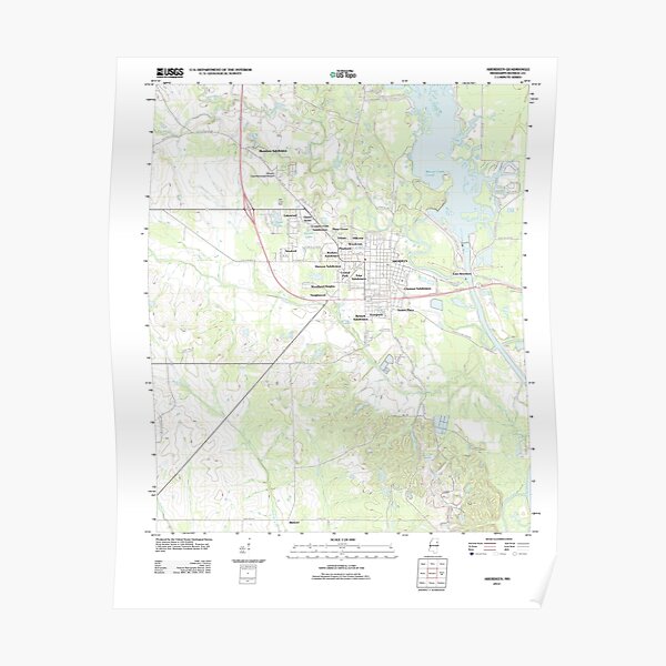 "USGS TOPO Map Mississippi MS Aberdeen 20120326 TM" Poster by ...
