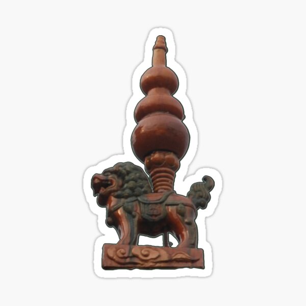 "Foo Dog and Stupa" Sticker for Sale by brucianna | Redbubble