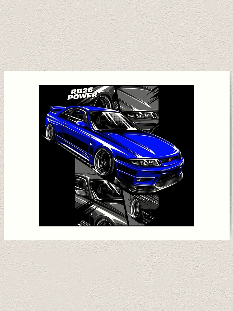 "Nissan SKYLINE R33 GT-R" Art Print by w1gger | Redbubble
