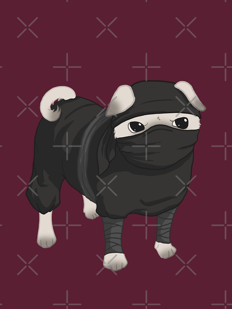 "Ninja Pug" T-shirt for Sale by Leylaleya | Redbubble | pug t-shirts ...