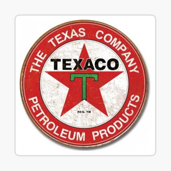 "TEXACO TEXAS PETROLEUM COMPANY" Sticker by trueart999 | Redbubble