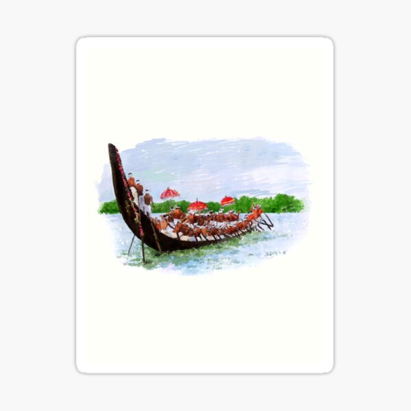 "Snake Boat Race- Kerala - 135" Sticker for Sale by OracleArtist ...