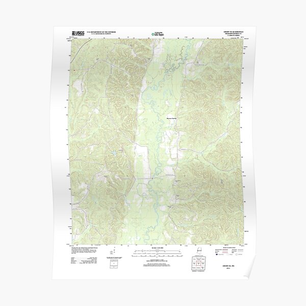 "USGS TOPO Map Mississippi MS Amory SE 20120326 TM" Poster by ...