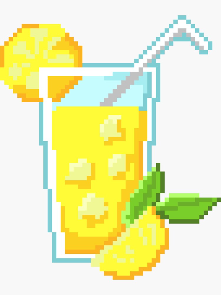 "Lemonade pixel pixelated gift summer retro drink" Sticker by Franja2 ...