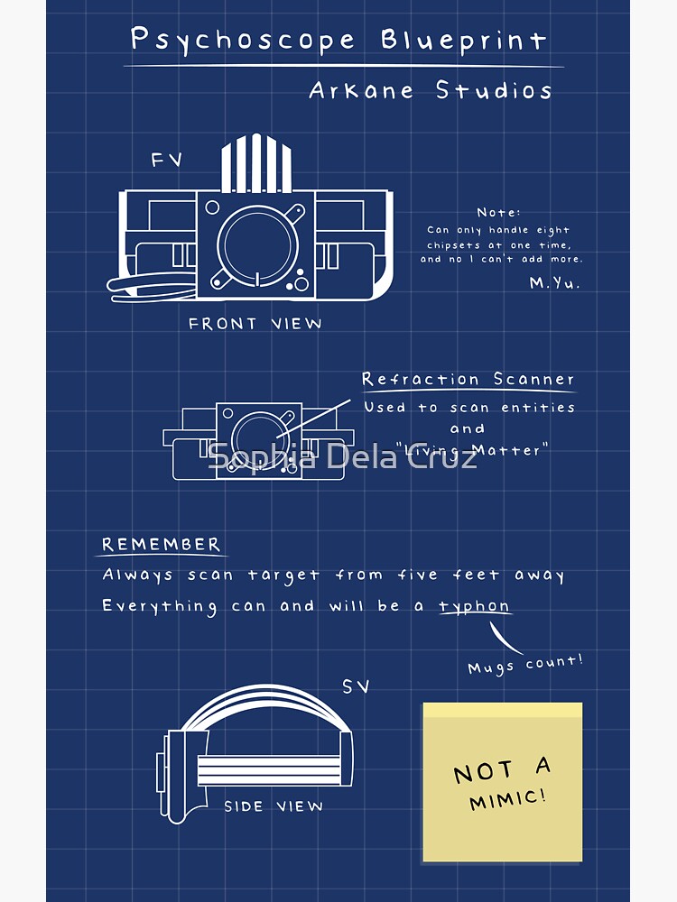 "Psychoscope Prey Blueprint" Sticker for Sale by OphIR301 | Redbubble