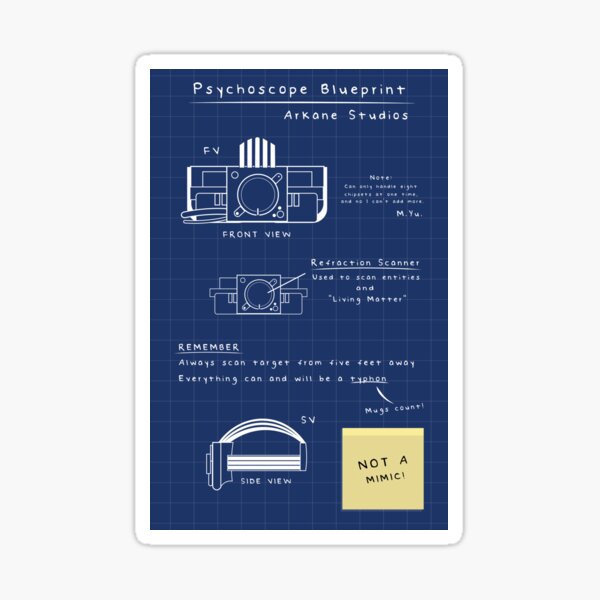"Psychoscope Prey Blueprint" Sticker for Sale by OphIR301 | Redbubble