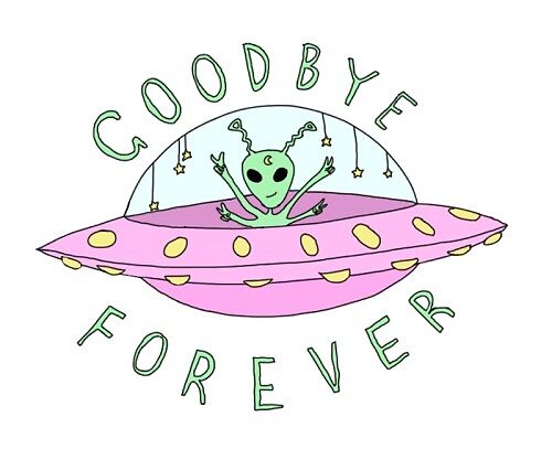 "Aesthetic Alien Goodbye Forever" by merchrabbit | Redbubble