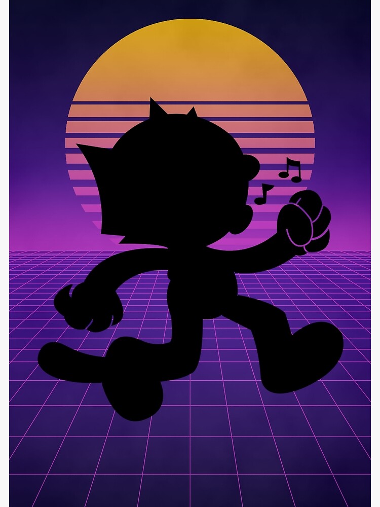 "Retro Synthwave Felix The Cat Silhouette Poster" Poster by Gemini ...