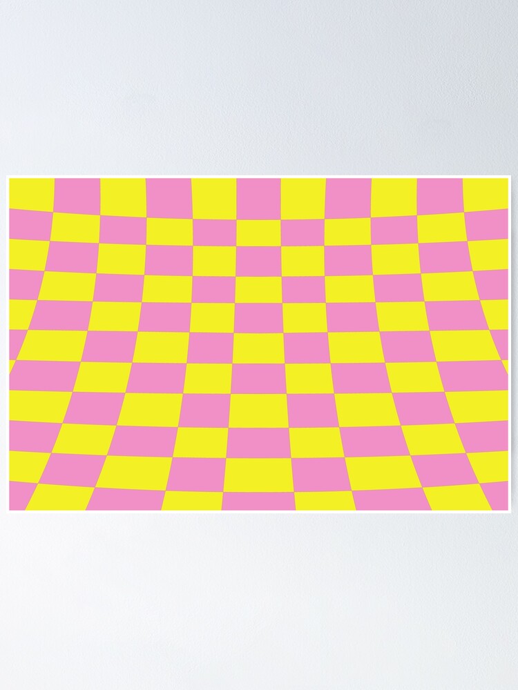 Póster «Perspectiva combada coloreada tablero de damas efecto rejilla ...
