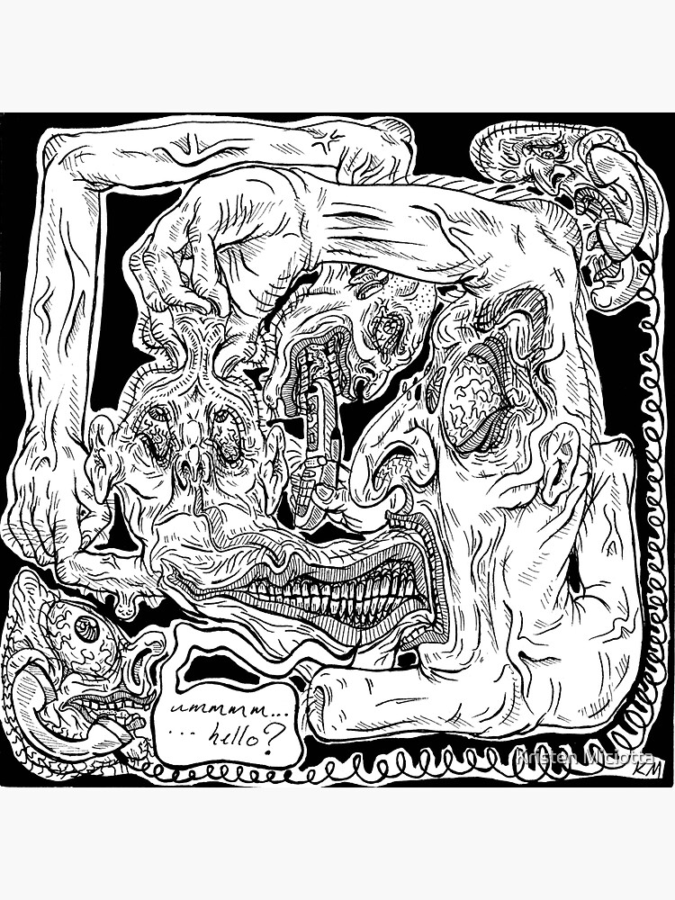 "ummmm.......hello?" Sticker for Sale by KristenMiciotta | Redbubble