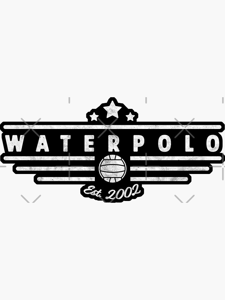 "Water Polo Est. 2002 - Distressed Retro Sports Graphic" Sticker for ...