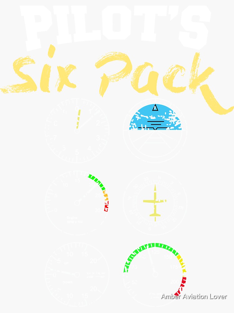 "Pilots Six Pack with cockpit instruments" Sticker by AviationMerch ...