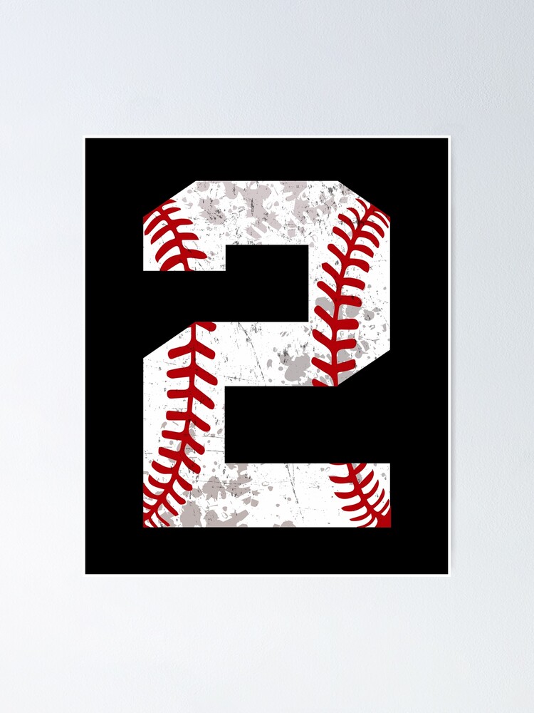 "Vintage Baseball Number 2 Softball Mom Birthday Party Two" Poster by ...