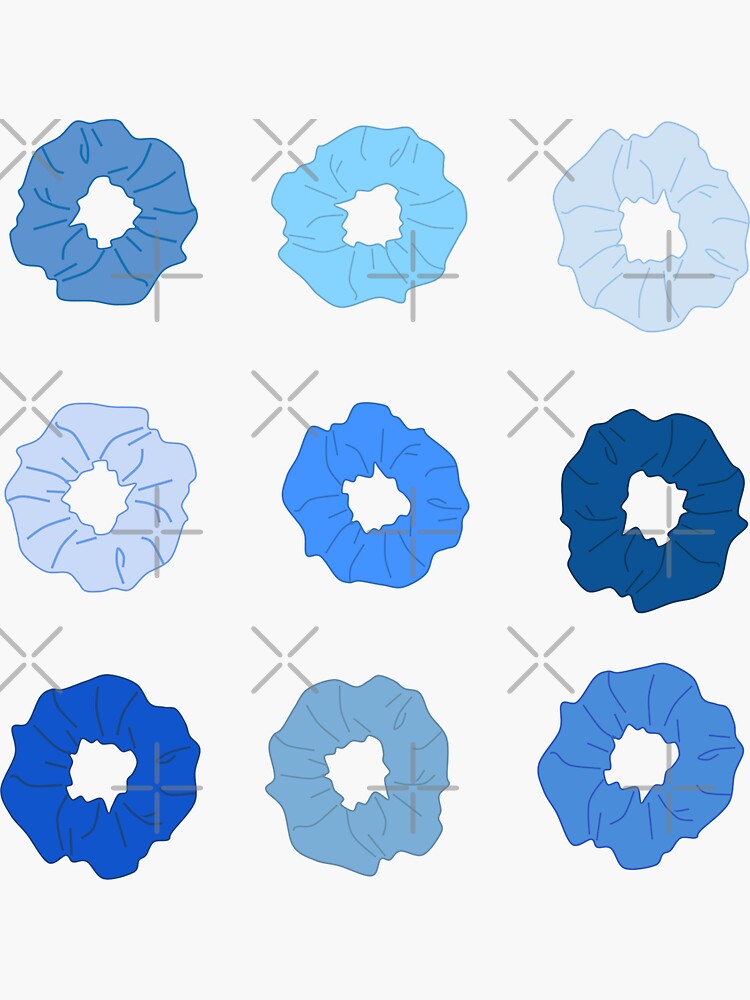 "Blue Scrunchie Pack" Sticker by stripedteeshirt | Redbubble