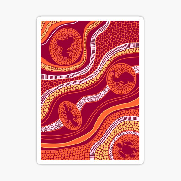 "Authentic Aboriginal Art - " Sticker by HogarthArts | Redbubble