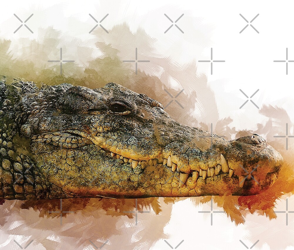 "Crocodile painting" by mei-printables | Redbubble
