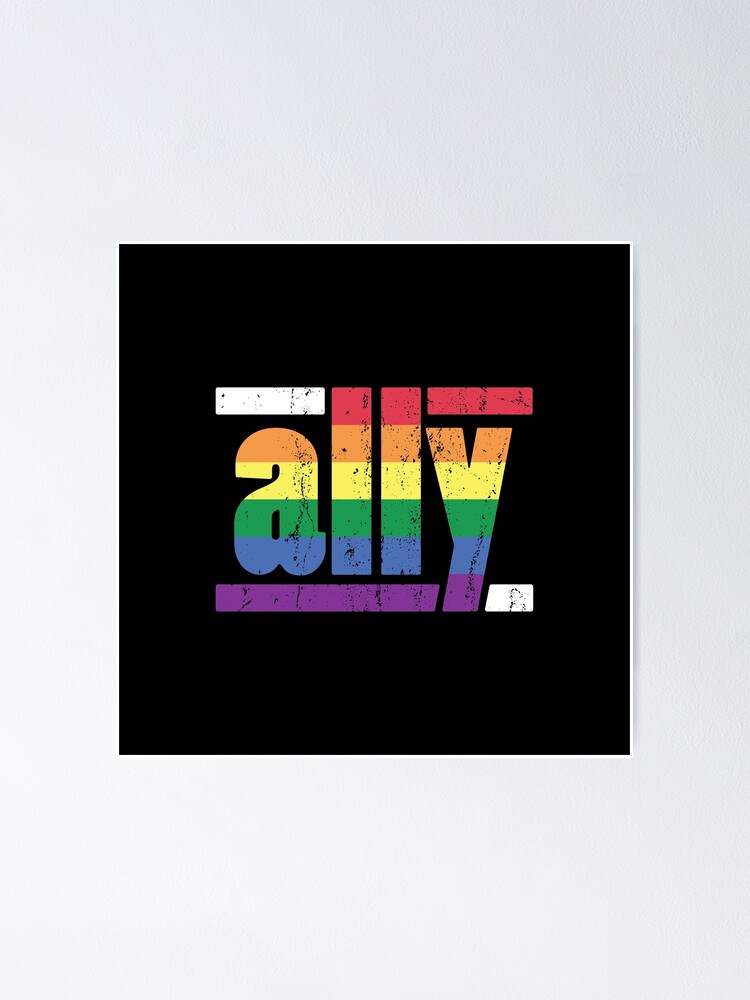 "Vintage Rainbow Flag LGBT Ally" Poster for Sale by MartineMeeka ...