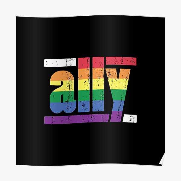 "Vintage Rainbow Flag LGBT Ally" Poster for Sale by MartineMeeka ...