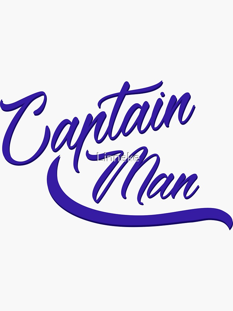 "Captain Man - Vintage Typography" Sticker for Sale by Linneke | Redbubble