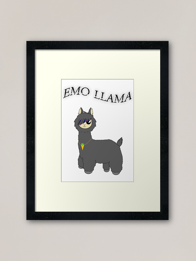 "Yama Llama Emo Llama Weirdly Wonderful Original MH Design" Framed Art Print for Sale by ...