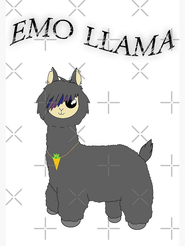 "Yama Llama Emo Llama Weirdly Wonderful Original MH Design" Framed Art ...