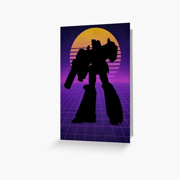 Tarjetas de felicitación «Cartel retro de la silueta de Megatron de los ...