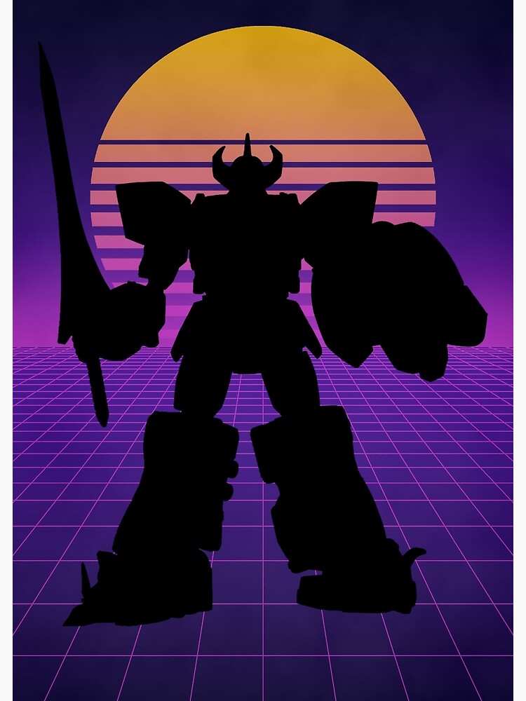 "Retro Synthwave Mighty Morphin' Power Rangers Megazord Silhouette ...