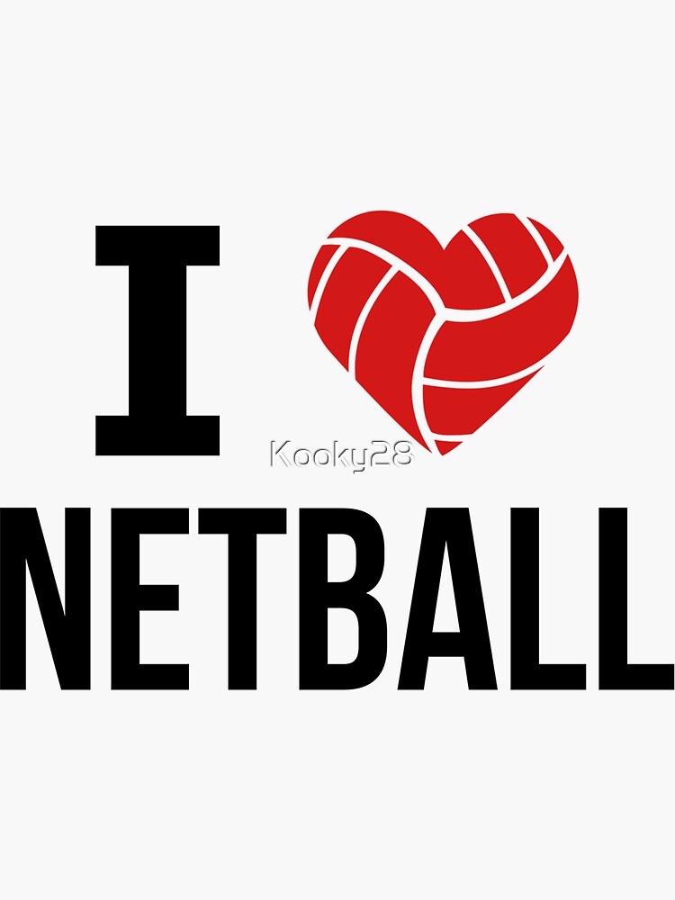 "I love Netball" Sticker for Sale by Kooky28 | Redbubble
