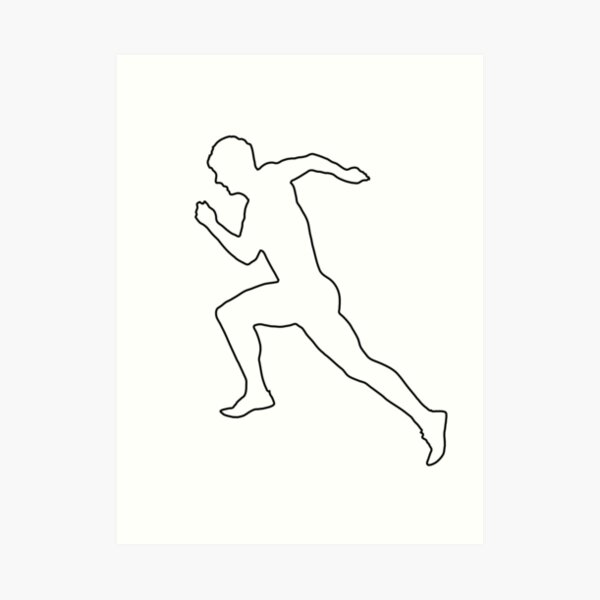 "Running Man Outline" Art Print for Sale by Mathias Hove Johansen ...
