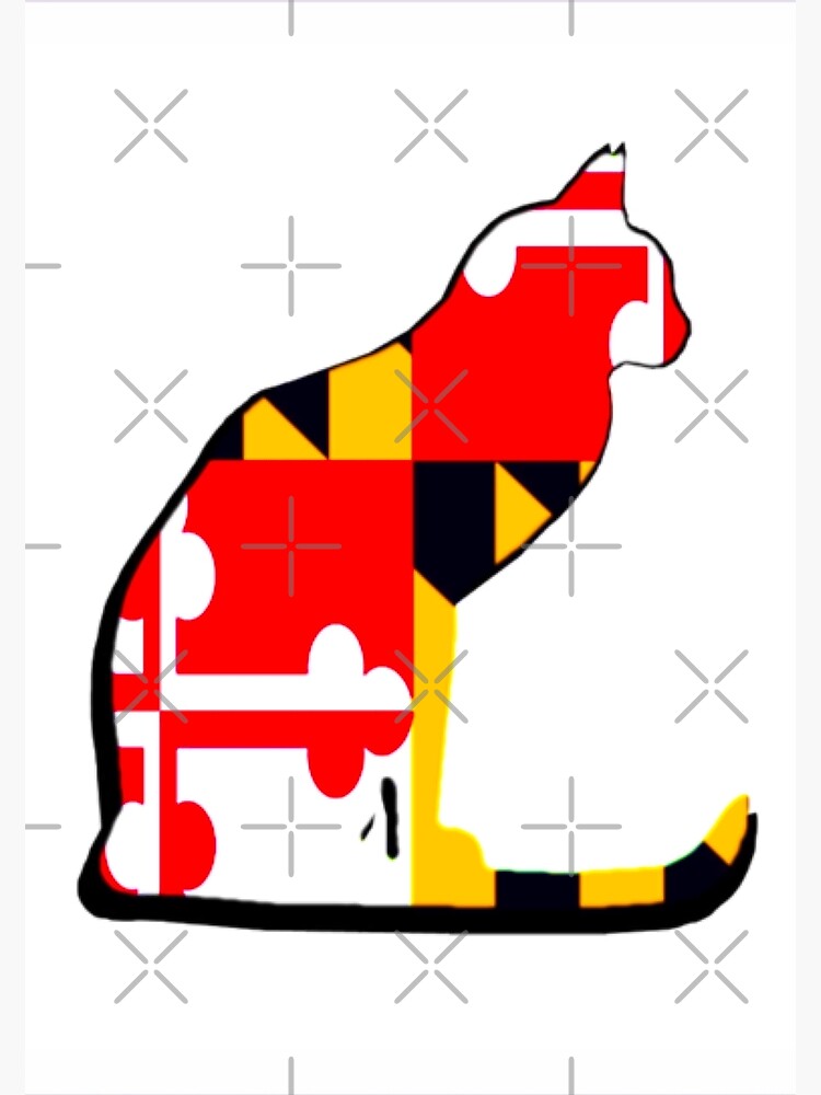 "Maryland State Flag Silhouette Cat" Poster by excalibur1365 | Redbubble