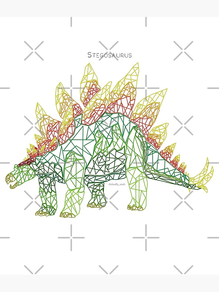 "Geometric Stegosaurus" Poster for Sale by RockADoodles | Redbubble