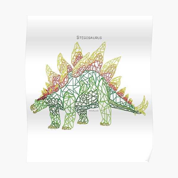 "Geometric Stegosaurus" Poster for Sale by RockADoodles | Redbubble
