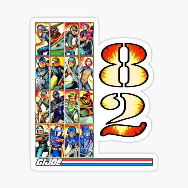 "G.I. Joe in the 80s! 1982 Edition!" Sticker for Sale by atomicthumbs78 ...