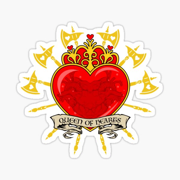 "Queen of Hearts" Sticker for Sale by RavenWake | Redbubble