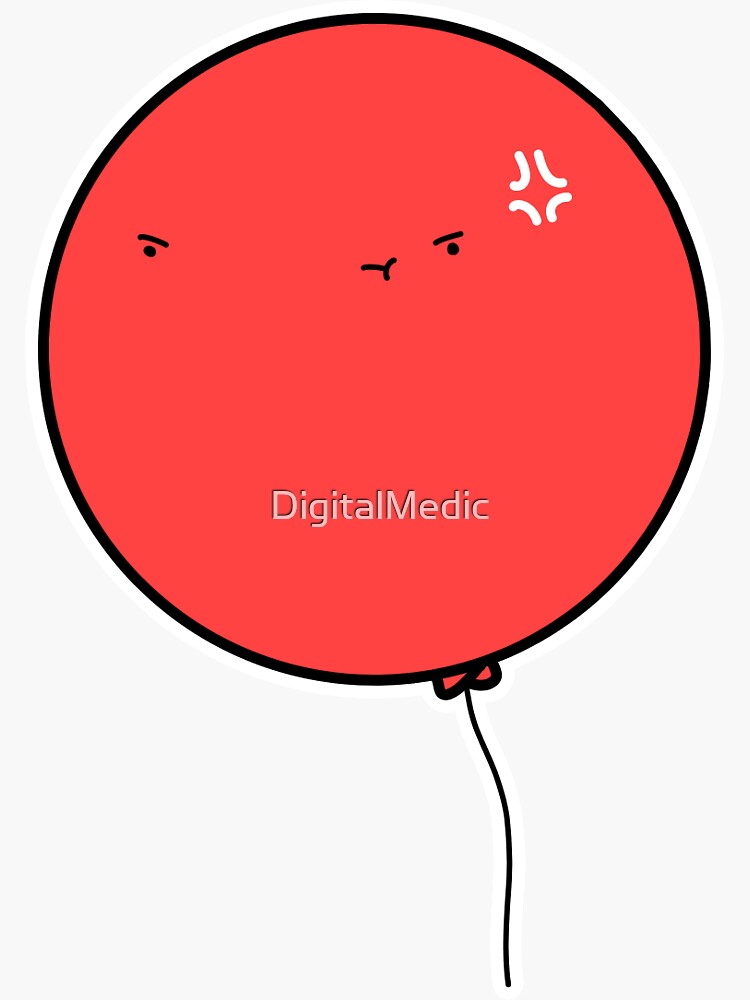 "Angry Emotion Balloon" Sticker for Sale by DigitalMedic | Redbubble