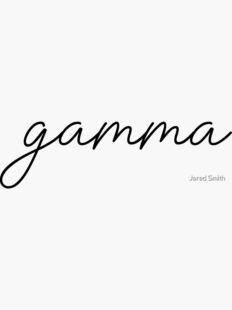 "Gamma Script Letter" Sticker for Sale by Jared Smith | Redbubble