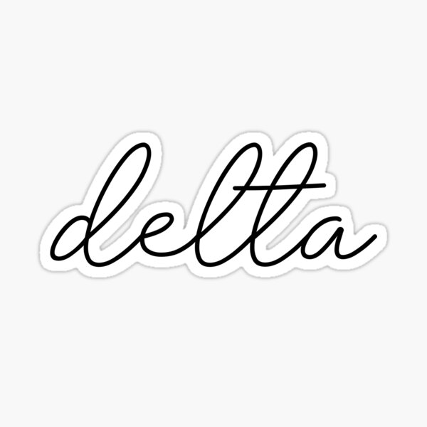 "Delta Script Letter" Sticker for Sale by Yerg21 | Redbubble