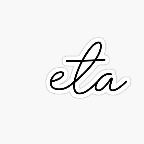 "Eta Script Letter" Sticker by Yerg21 | Redbubble