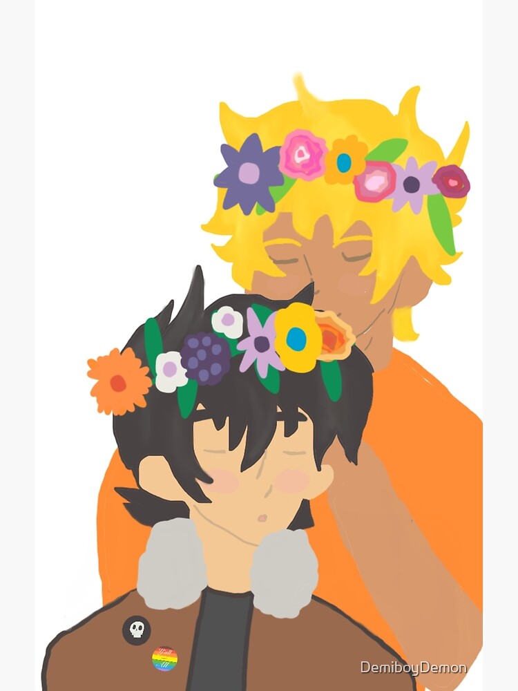 "Sleepy Solangelo Wearing Flower Crowns" Poster for Sale by ...