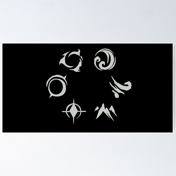 "The Six Primal Sources Symbols" Poster for Sale by PrincessNothing ...