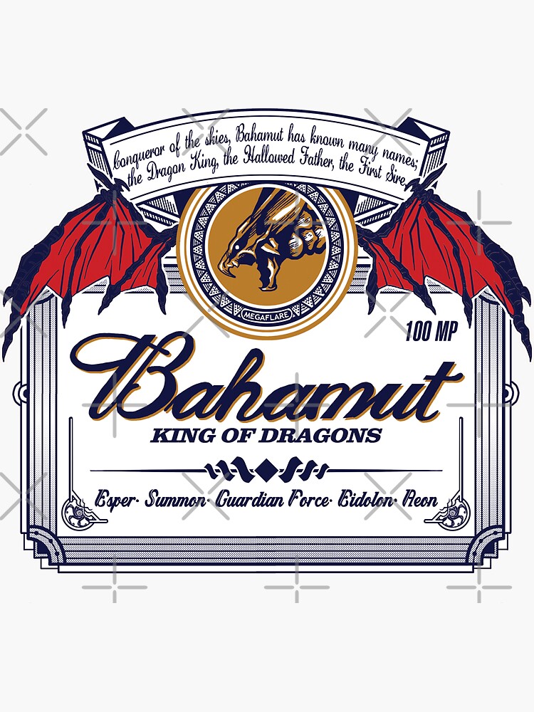 "Bahamut, King of Dragons" Sticker by ryanhaak | Redbubble