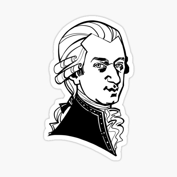 "Wolfgang Amadeus Mozart" Sticker by irinaivanova | Redbubble