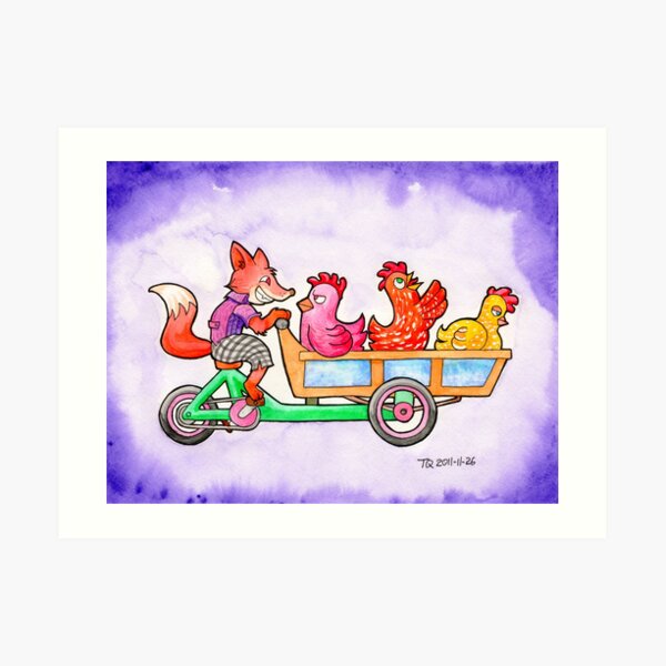 "The Fox and Hens" Art Print by tomasquinones | Redbubble