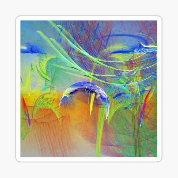 "Chaotic worlds collide" Sticker for Sale by hereswendy | Redbubble