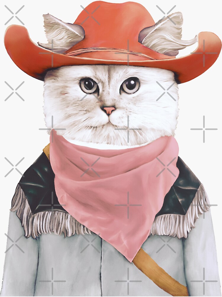 "Rodeo Cat" Sticker for Sale by AnimalCrew | Redbubble