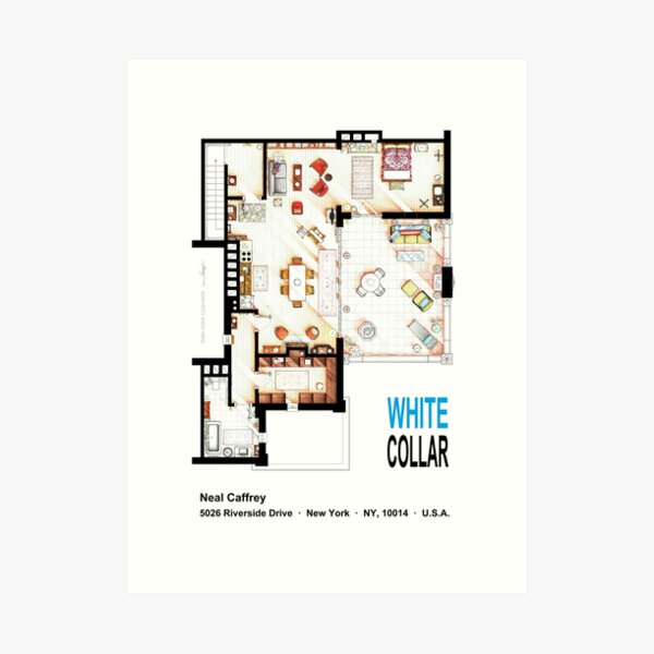 "Neal Caffrey's apartment from WHITE COLLAR" Art Print for Sale by ...